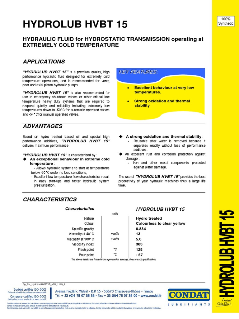 Hydrolub HVBT 15 | Download Free PDF | Gas Technologies | Building ...