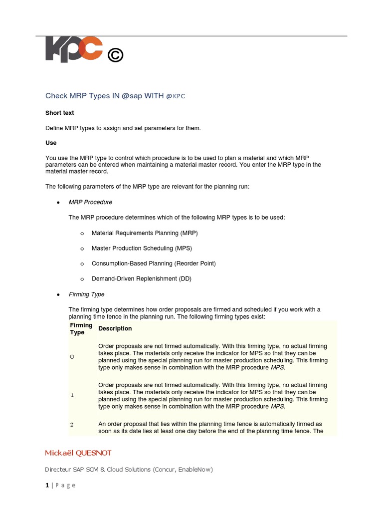 Check MRP Types | PDF | Computing | Information Technology Management
