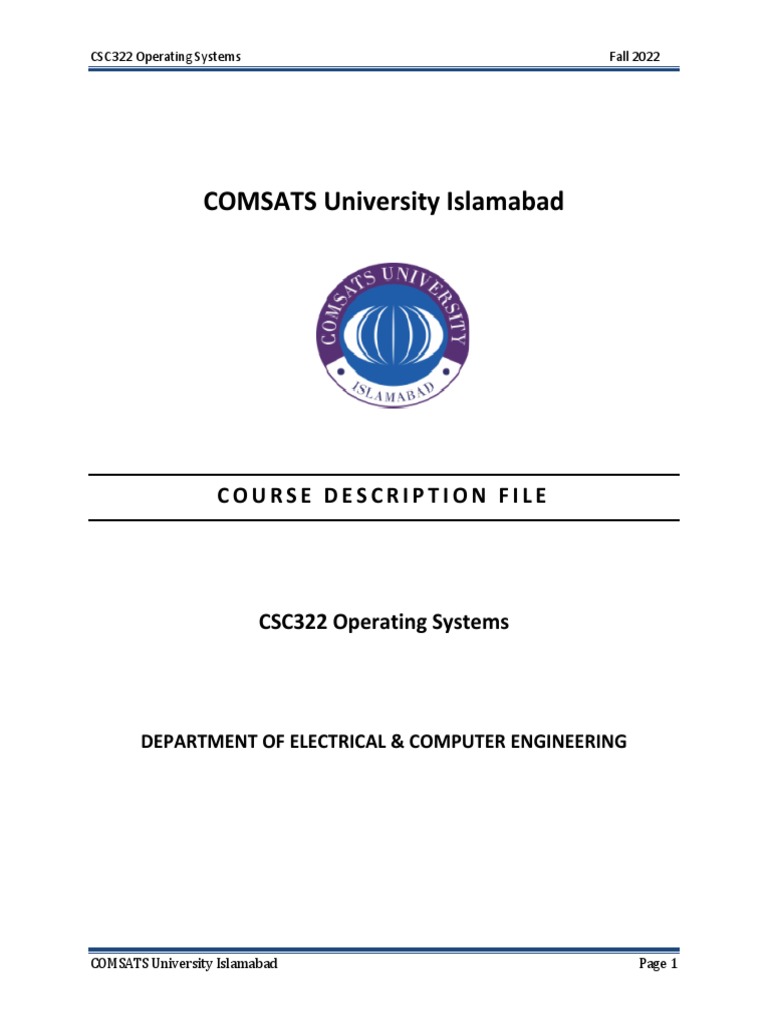 CDF-CSC322 Operating Systems | PDF