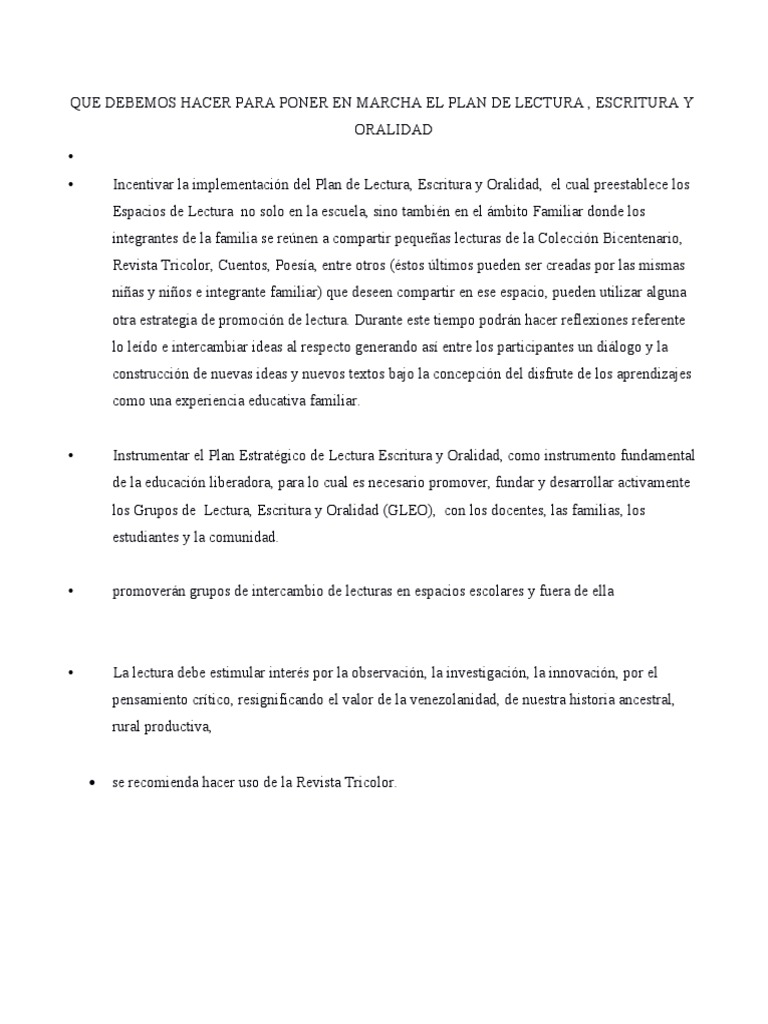 Que Hacer para Promover Los Grupos de Lectura, Escritura y Oralidad ...