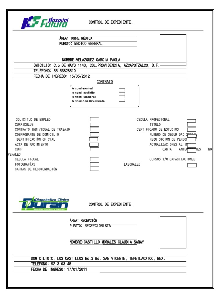 Control de Expediente | PDF | Certificado de nacimiento | Gobierno