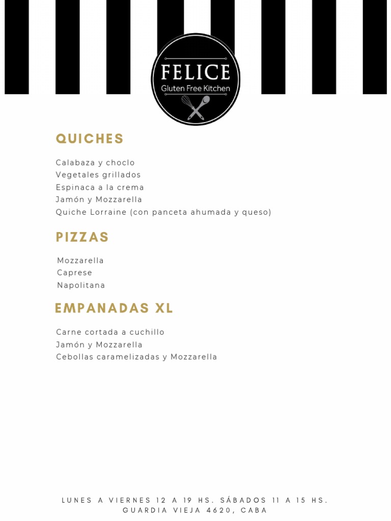 Menú de Felice: Opciones Variadas | PDF