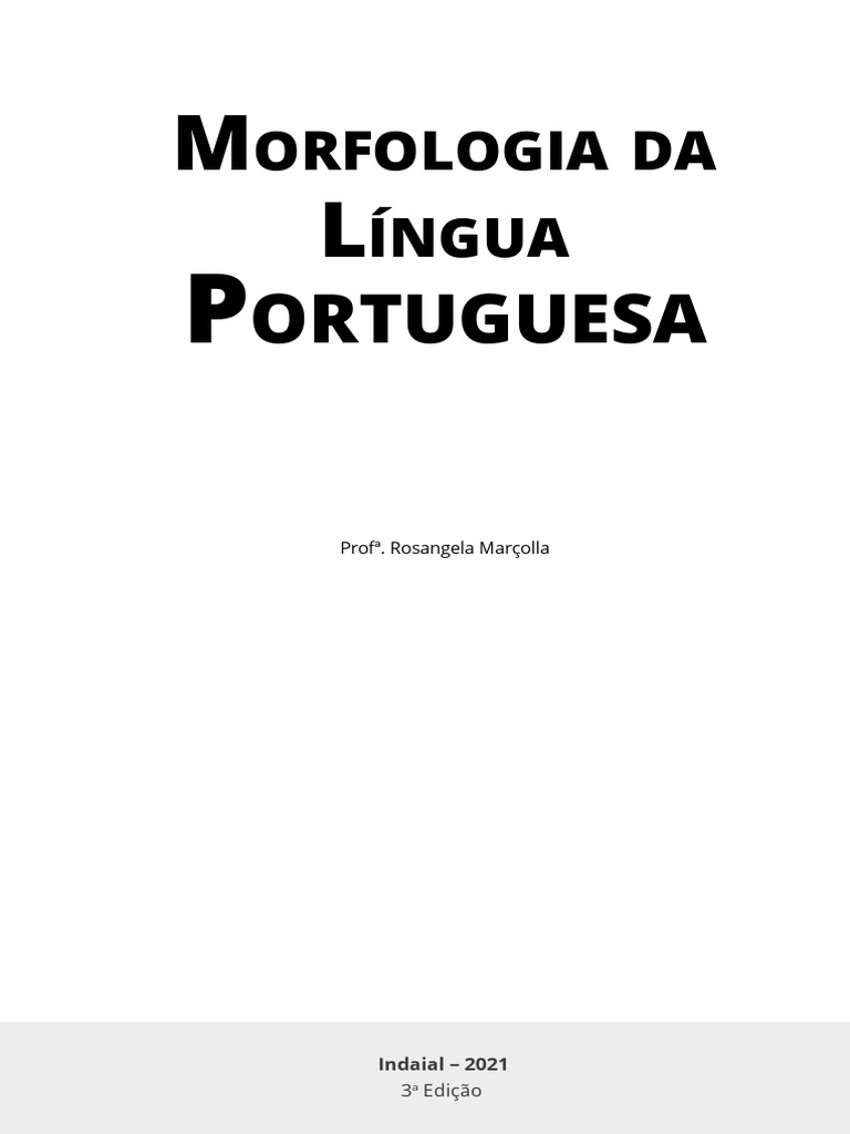 Livro Morfologia Da Lingua Portuguesa | PDF