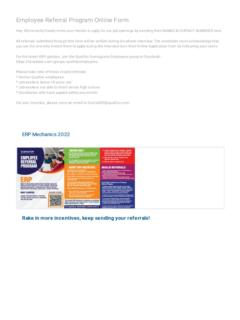 Employee Referral Program Online Form | PDF | Information Technology ...