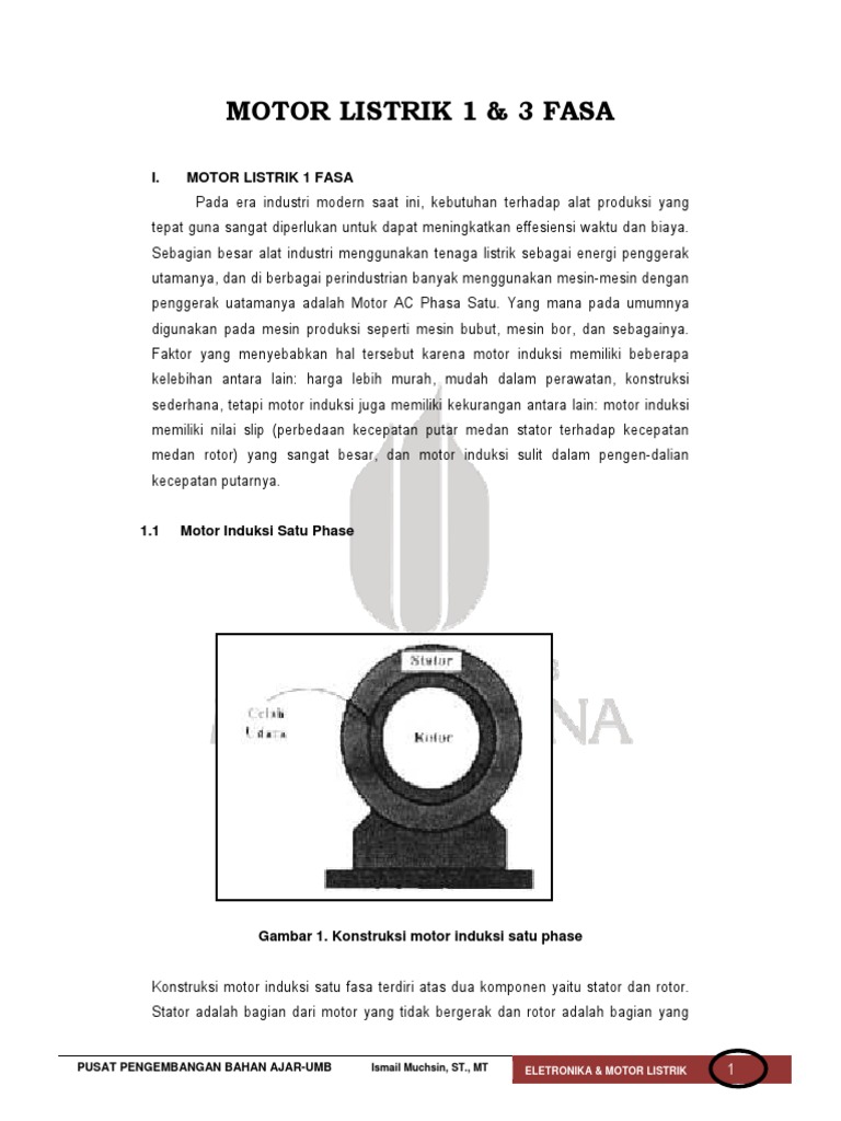 Motor Listrik 1 and 3 Fasa | PDF