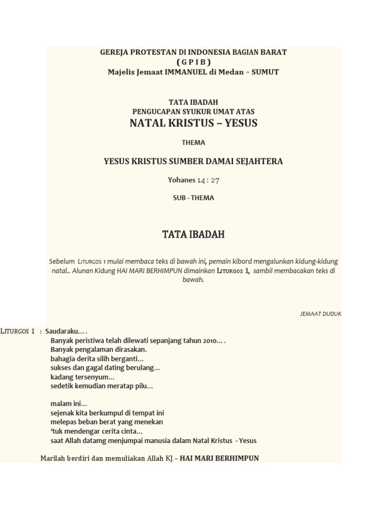 Tata Ibadah 2 Contoh | PDF | Agama & Spiritualitas