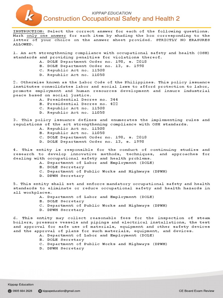 Kippap-Handout-MSTE 41 COSH 2 | PDF | Occupational Safety And Health | Personal Protective Equipment