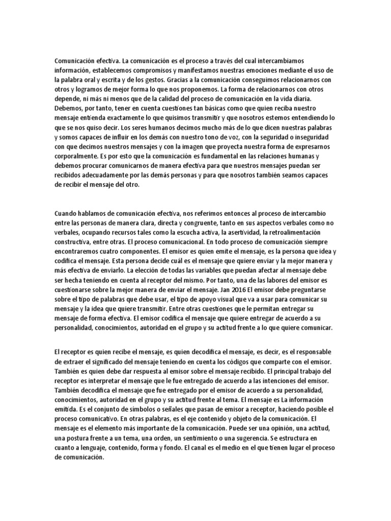Comunicación Efectiva Pdf