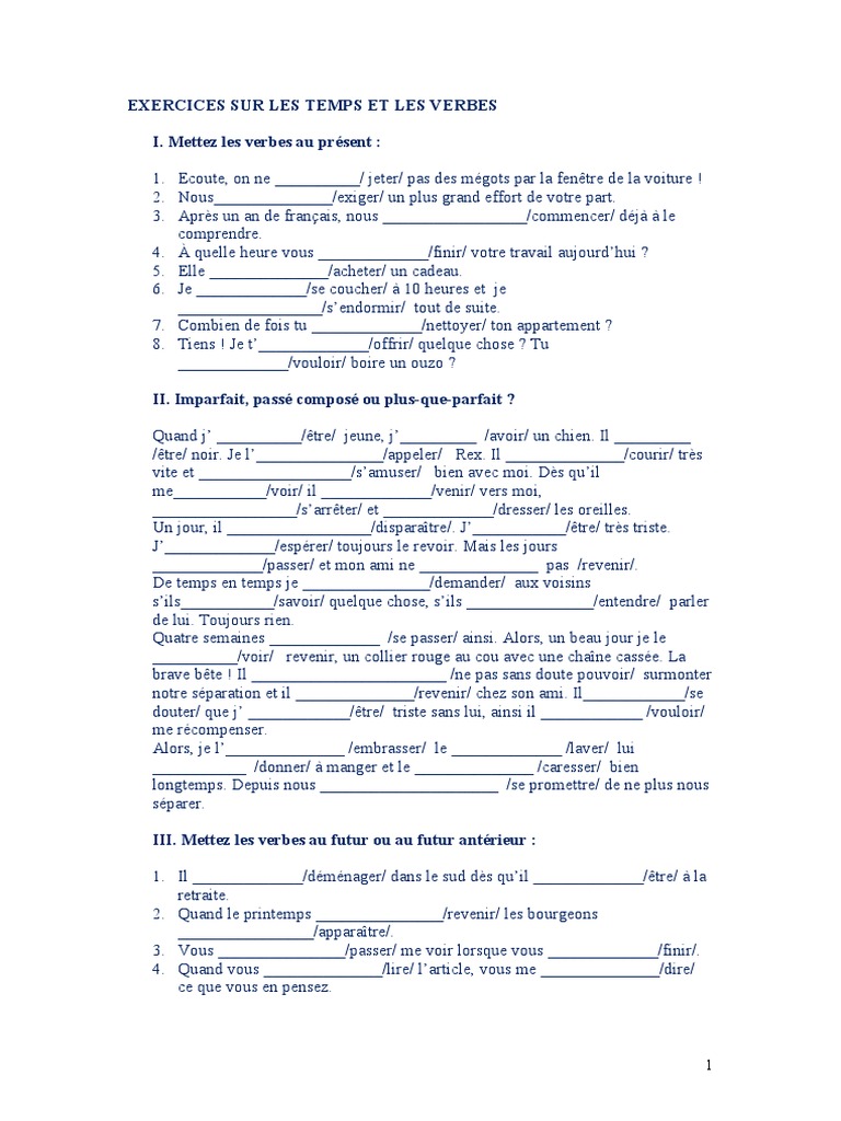 Exercices Sur Les Temps Et Les Modes | PDF