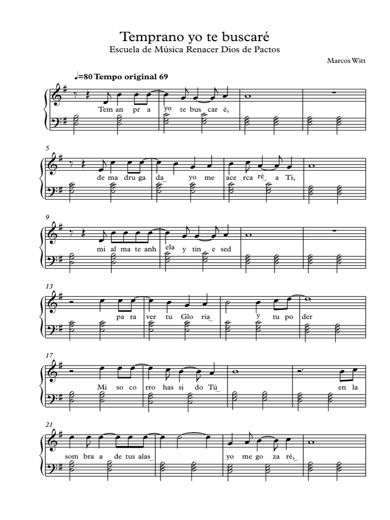 Temprano Yo Te Buscaré - 1 - Partitura Completa | PDF