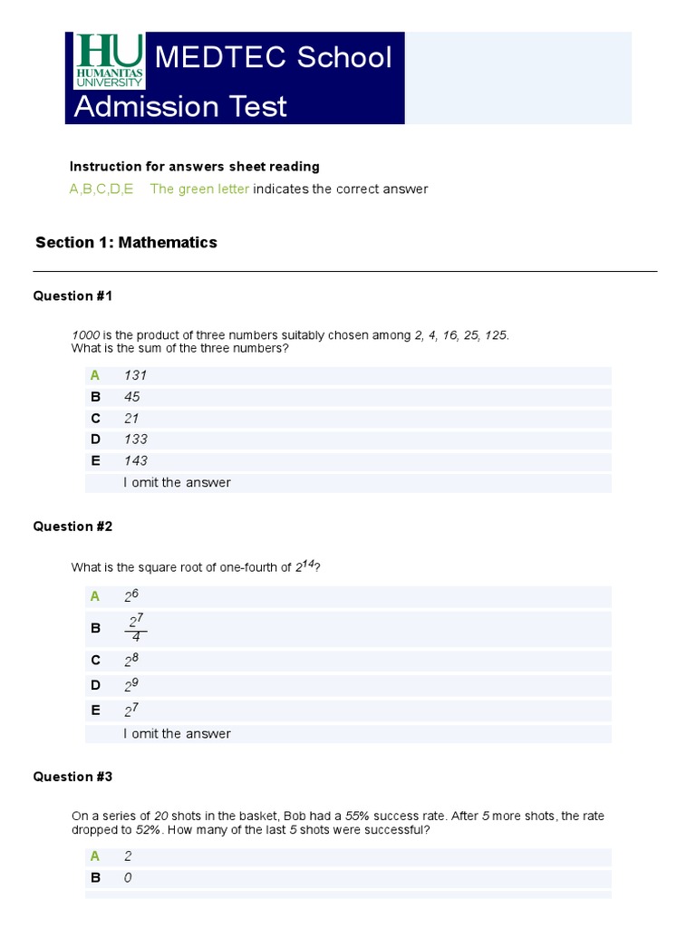 Admissions Test Analysis: Deciphering Questions and Identifying Key ...