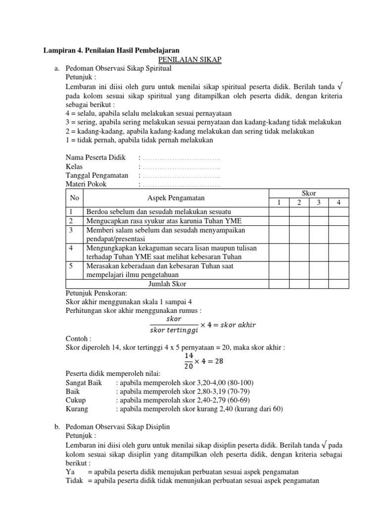 Lampiran 4 - Lembar Penilaian | PDF