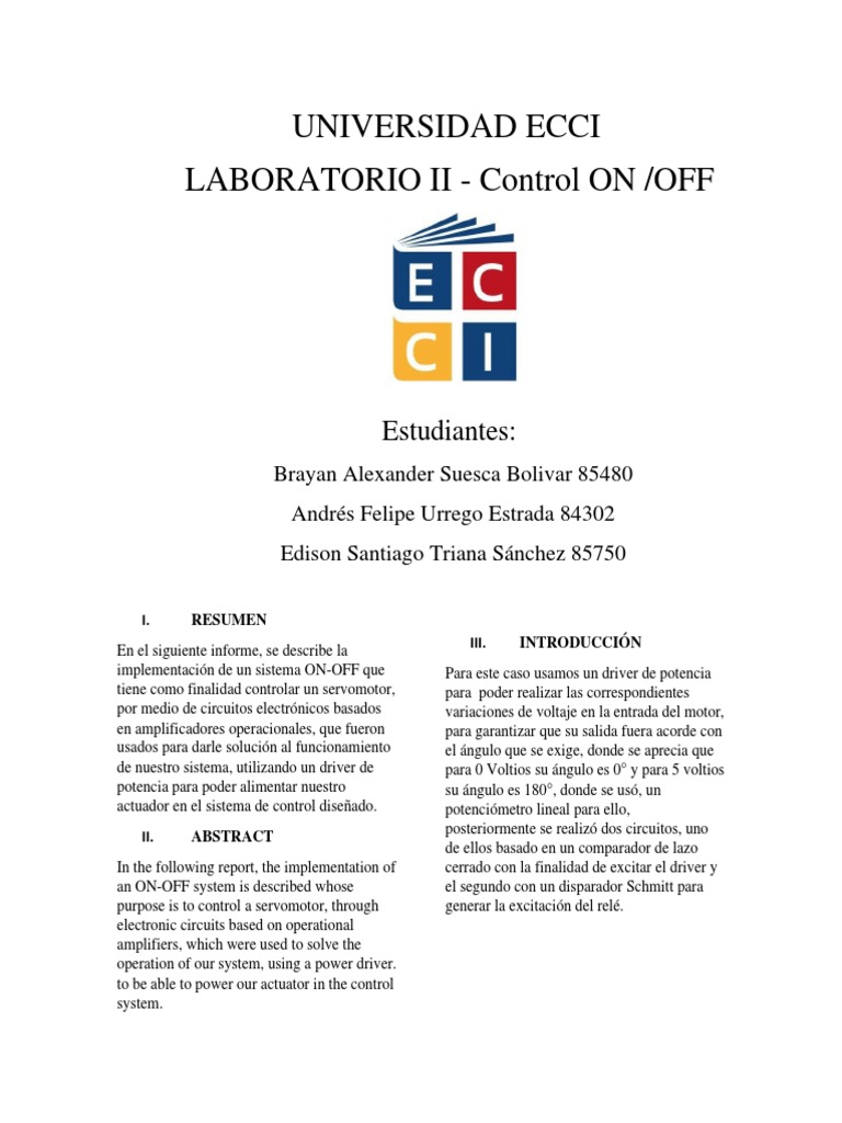 Laboratorio II Control | PDF | Relé | Circuitos electrónicos