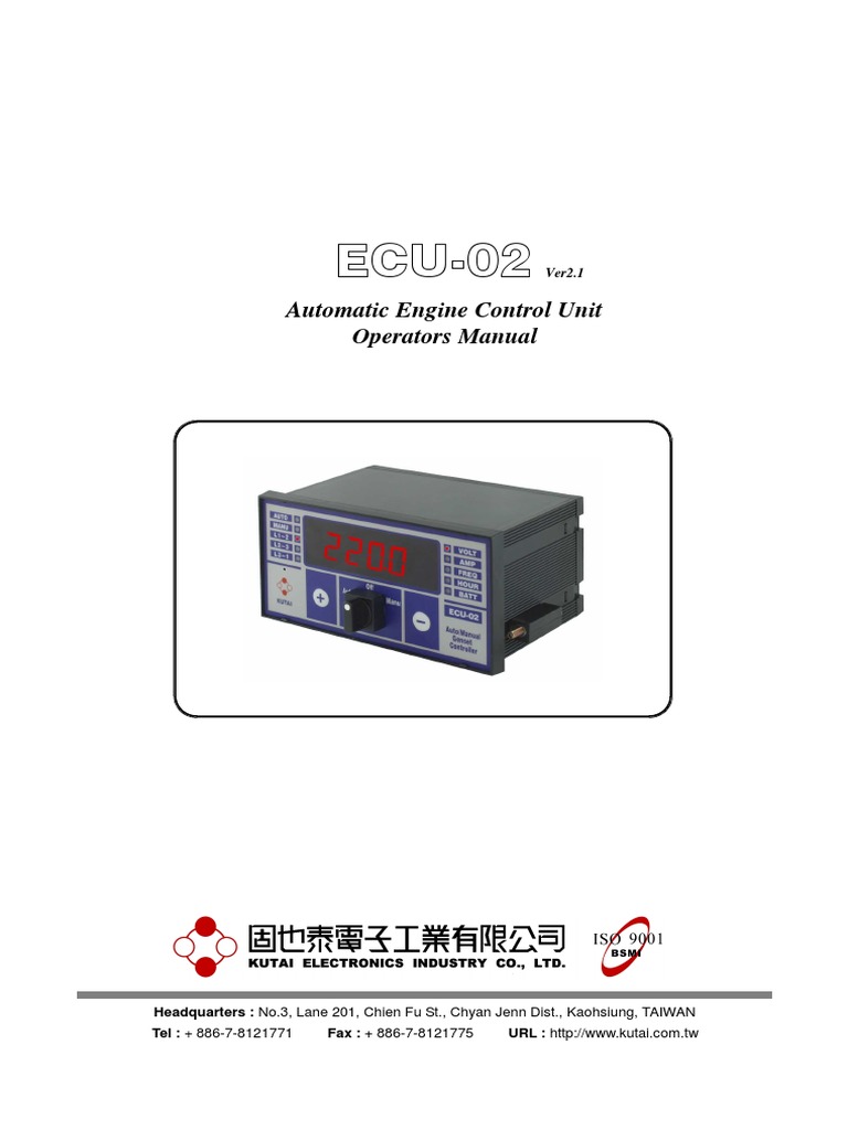Ecu 02 Manual en | PDF | Switch | Electric Generator