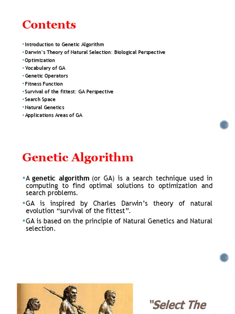 Genetic Algorithm Lecture 1 Pdf Genetic Algorithm Natural Selection