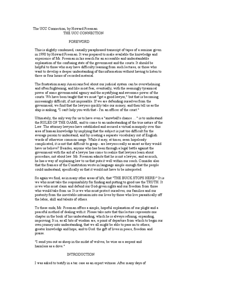 The UCC Connection | PDF | Uniform Commercial Code | Common Law