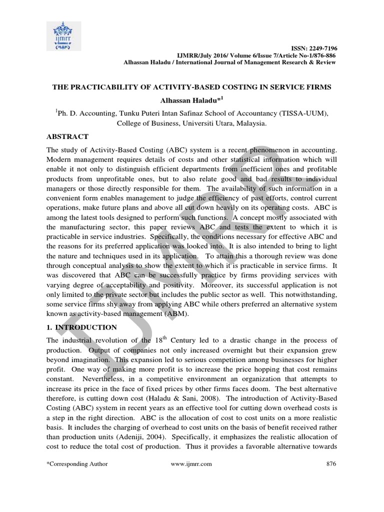 Journal - Alhassan Haladu 1jul16mrr | PDF | Finance & Money Management