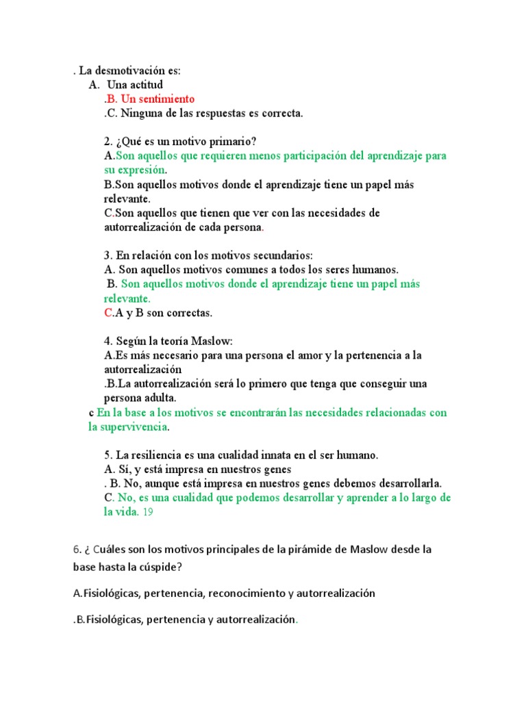 Test 6 Correcto Psicologia | PDF