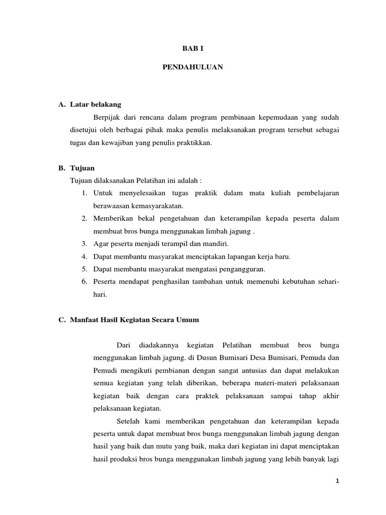 Bab 1 2 3 Laporan PBK Fix | PDF | Karier & Perkembangan