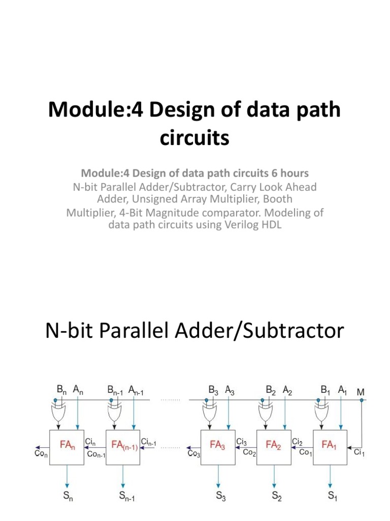 Module:4 Design of Data Path Circuits 6 Hours | PDF