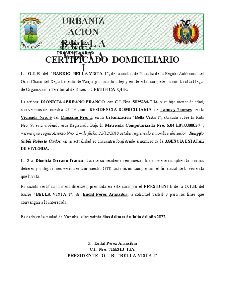 Certificado Otb | PDF