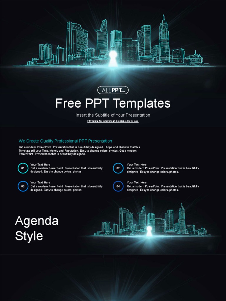 Futuristic City Keyhole PowerPoint Templates | PDF | Microsoft Power ...