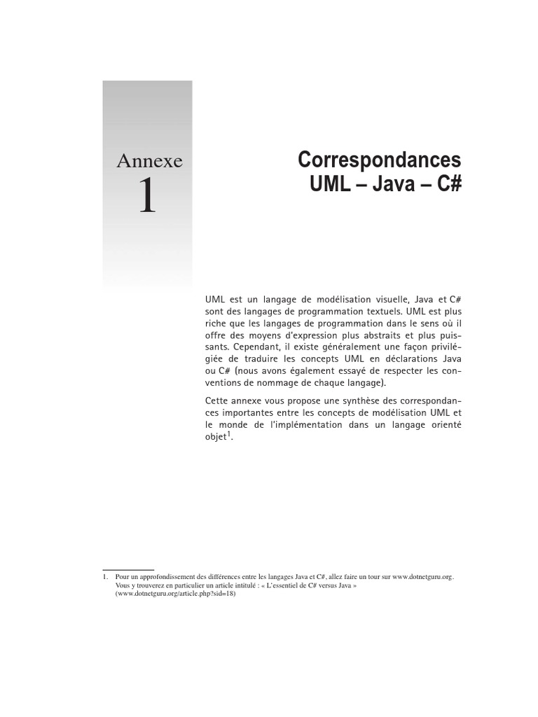 Correspondance UML ET C# | PDF | C# (Langage de programmation) | Java (Langage de programmation)
