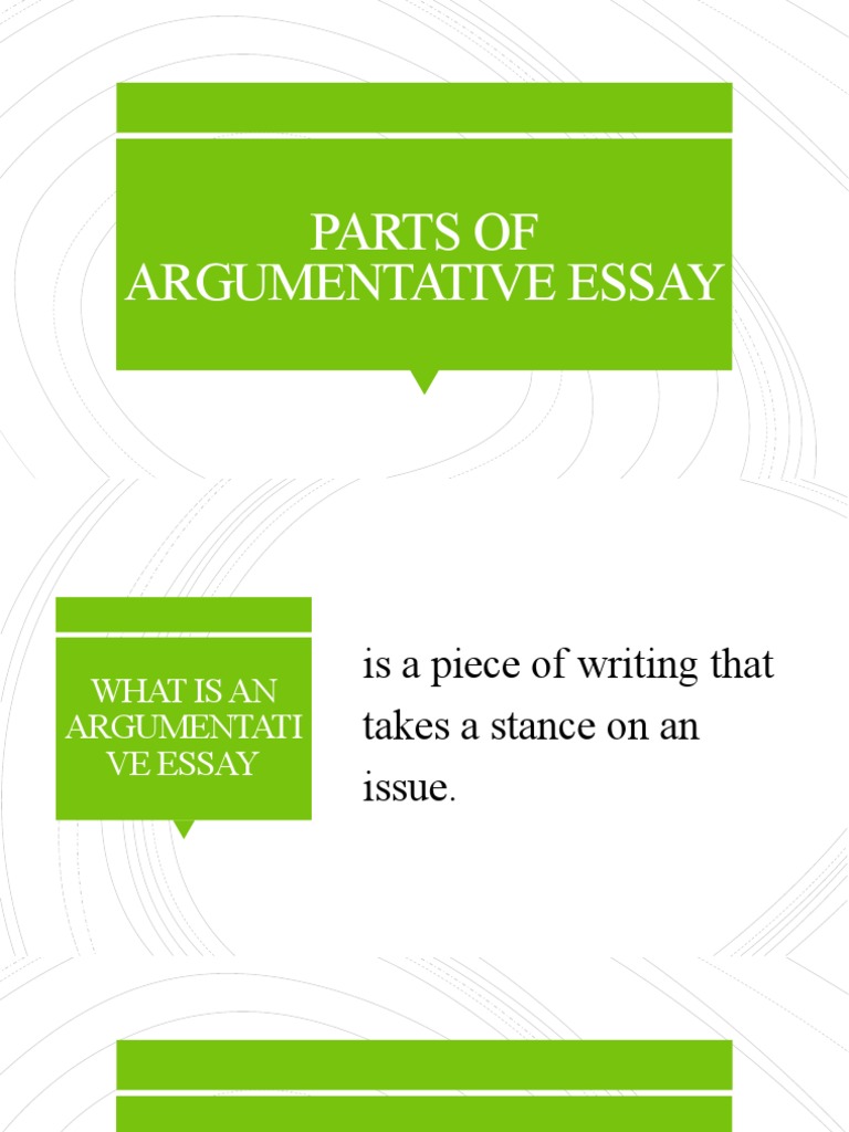 Parts of Argumentative Essay Grade 10 | PDF