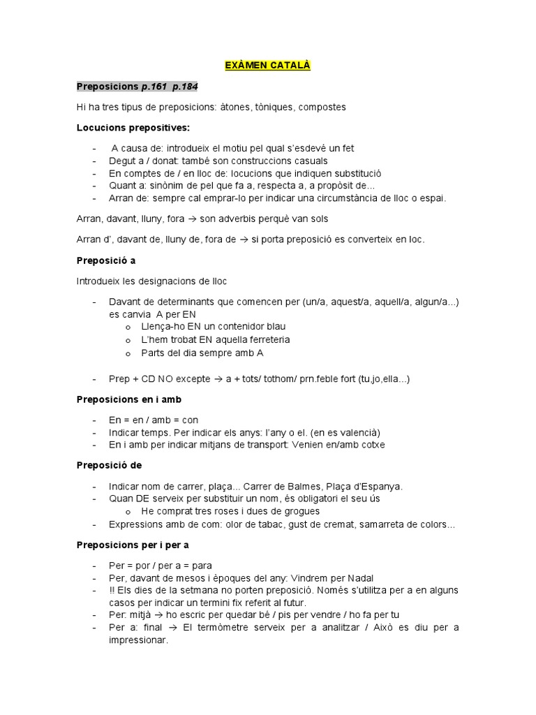 EXÀMEN CATALÀ Apunts | PDF