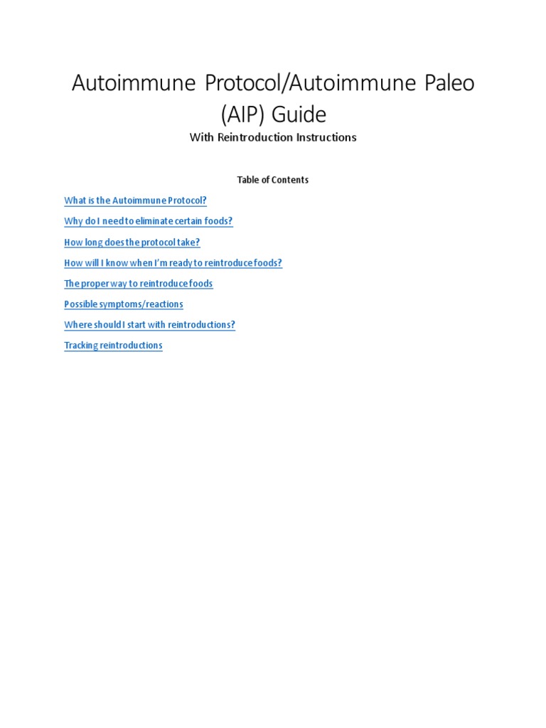 AIP Reintroduction | PDF | Autoimmune Disease | Foods