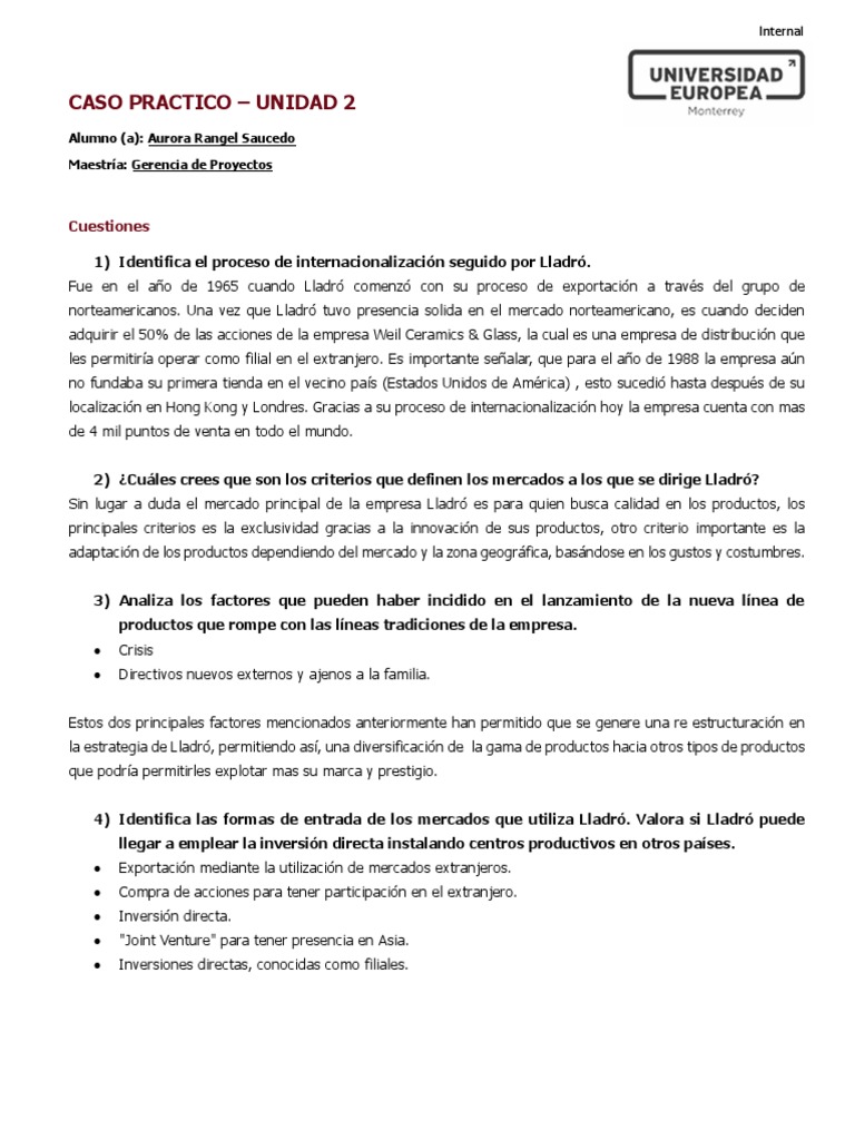 Caso Practico - Unidad 2 - Aurora Rangel Saucedo | PDF