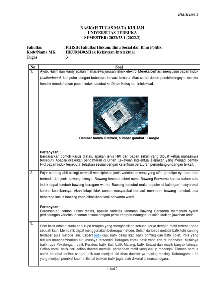 Soal Hkum4302 tmk3 2-1 | PDF