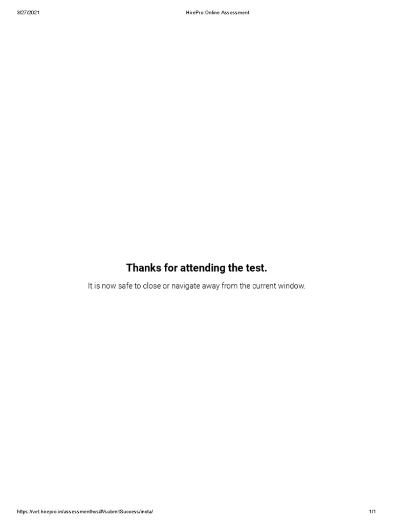 HirePro Online Assessment Confirmation | PDF