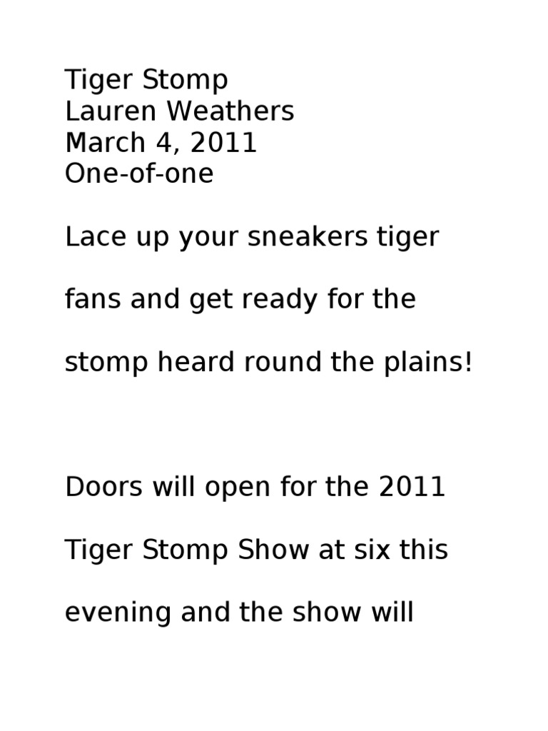 Auburn University Tiger Stomp 2011 | PDF | Art