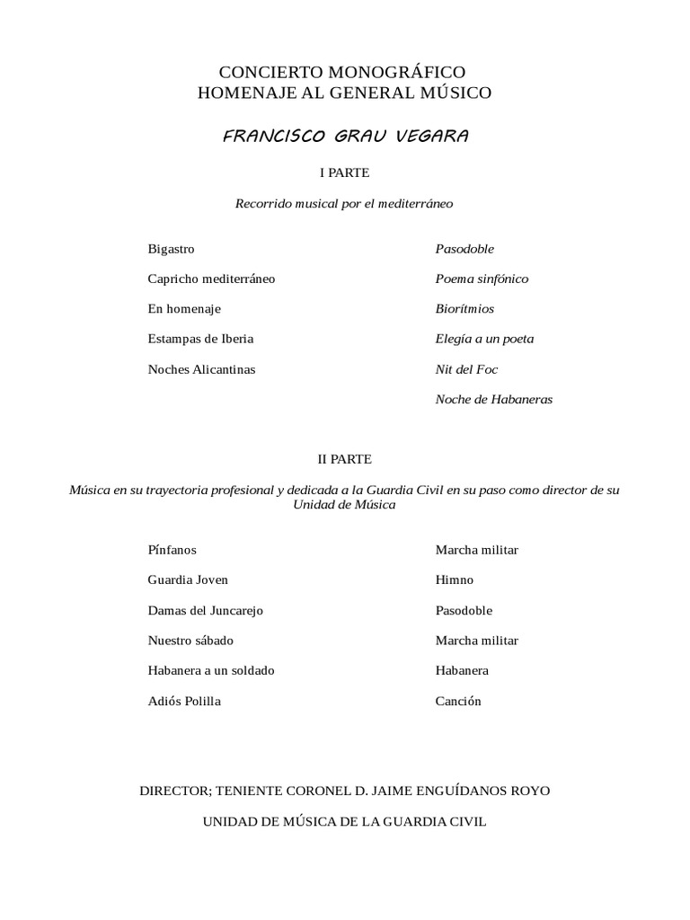 Concierto Francisco Grau | PDF | Arte