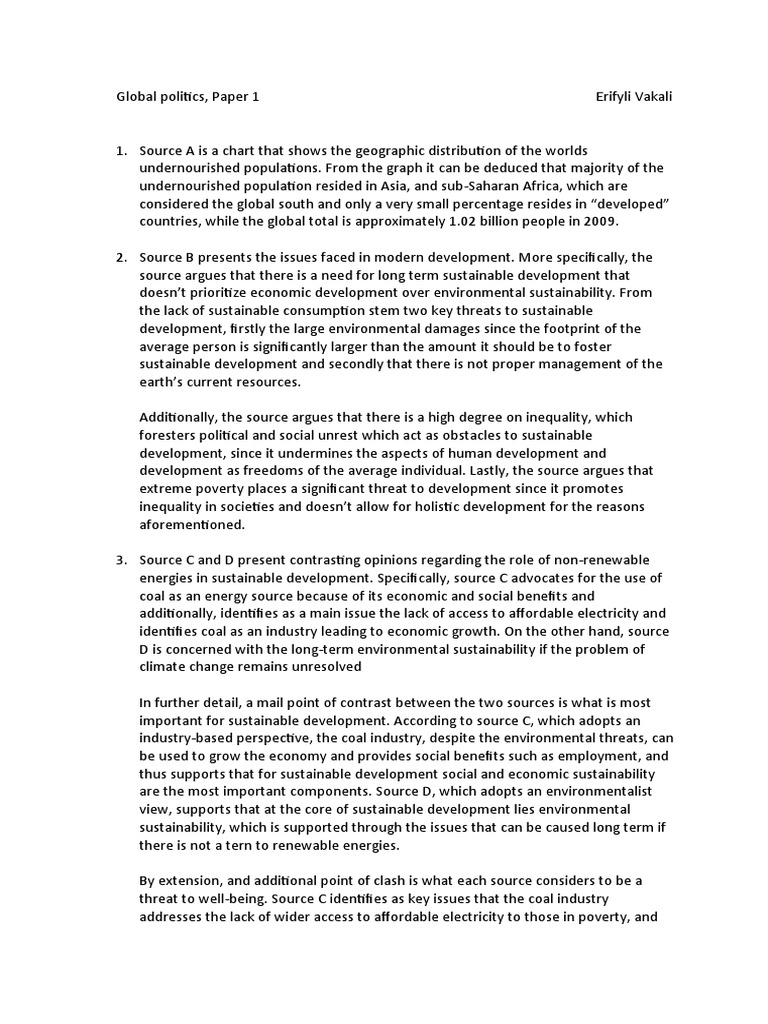 Global Politics Paper 1 | PDF