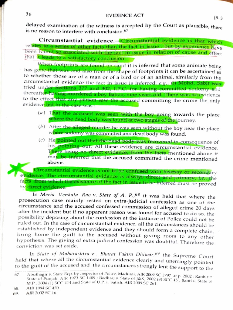 Analysis of the Evidentiary Standards for Circumstantial Evidence in ...