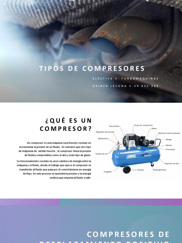 Tipos de Compresores: Guía Completa | PDF | Atmósfera | Bienes ...