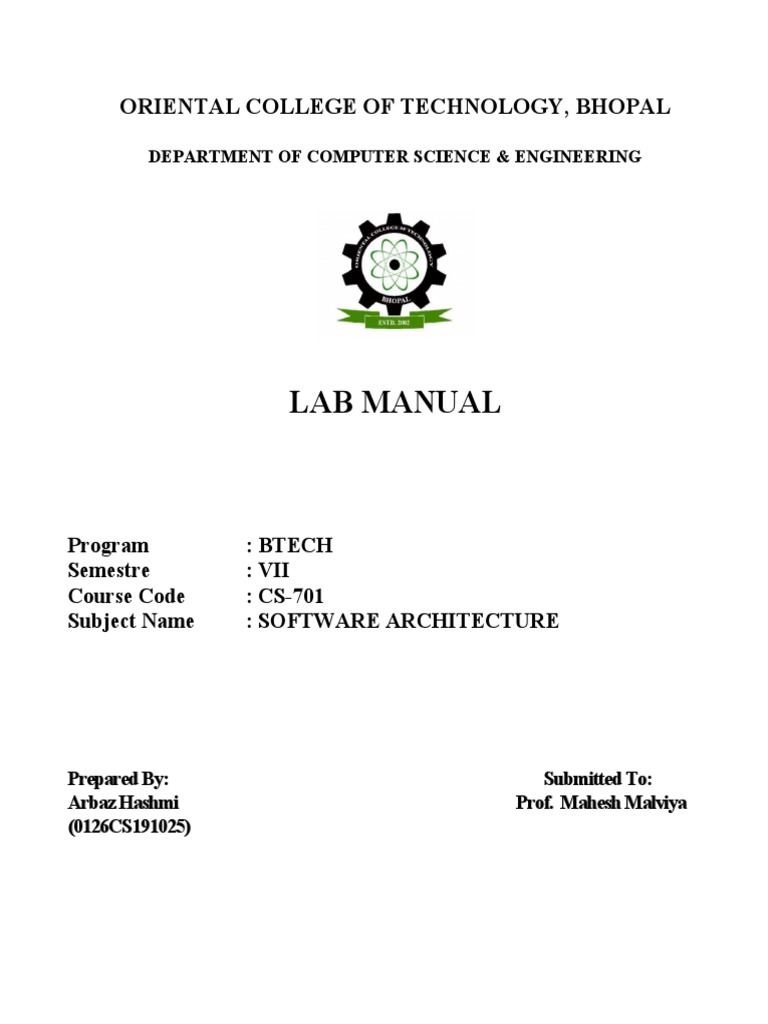 SA Lab Manual July - Dec 2022 | PDF | Use Case | Interface (Computing)