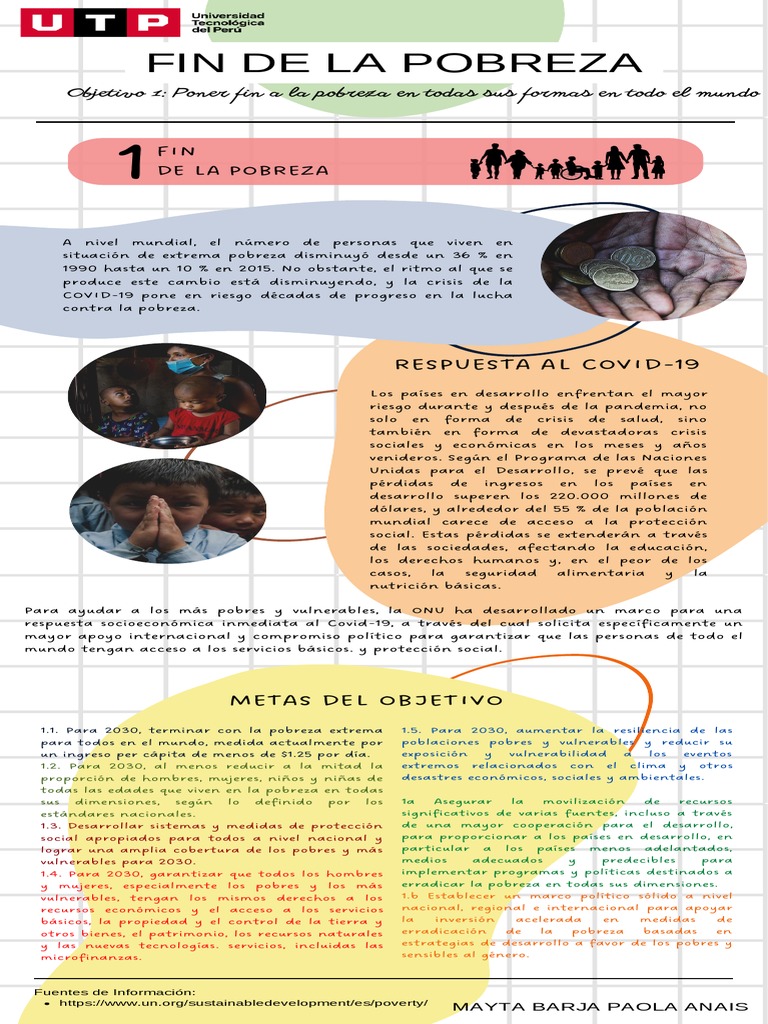 Objetivo 1 Poner Fin A La Pobreza en Todas Sus Formas en Todo El Mundo ...