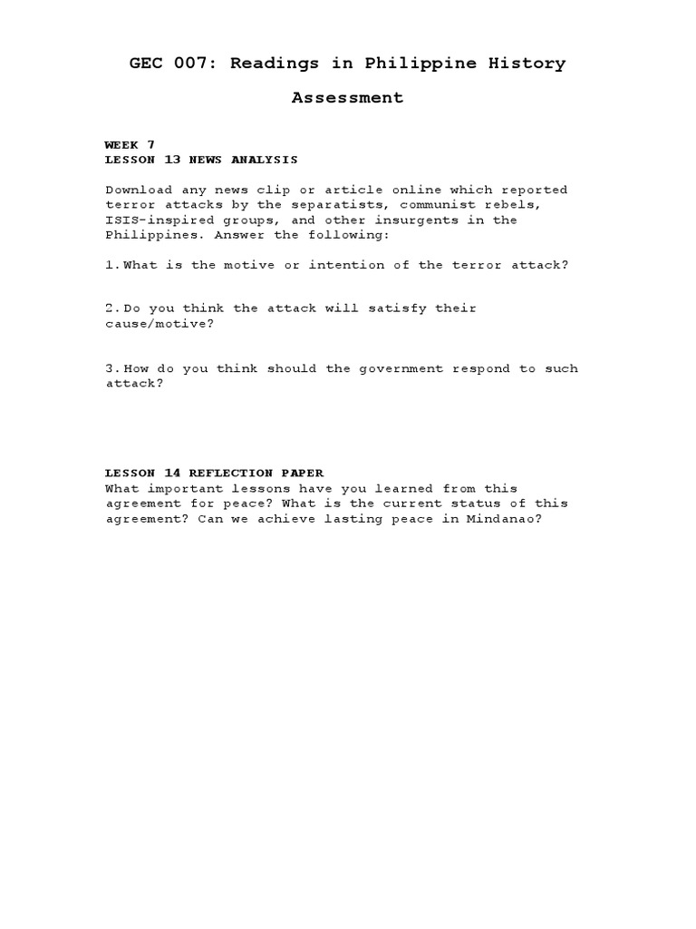 Week 7 Assessment | PDF