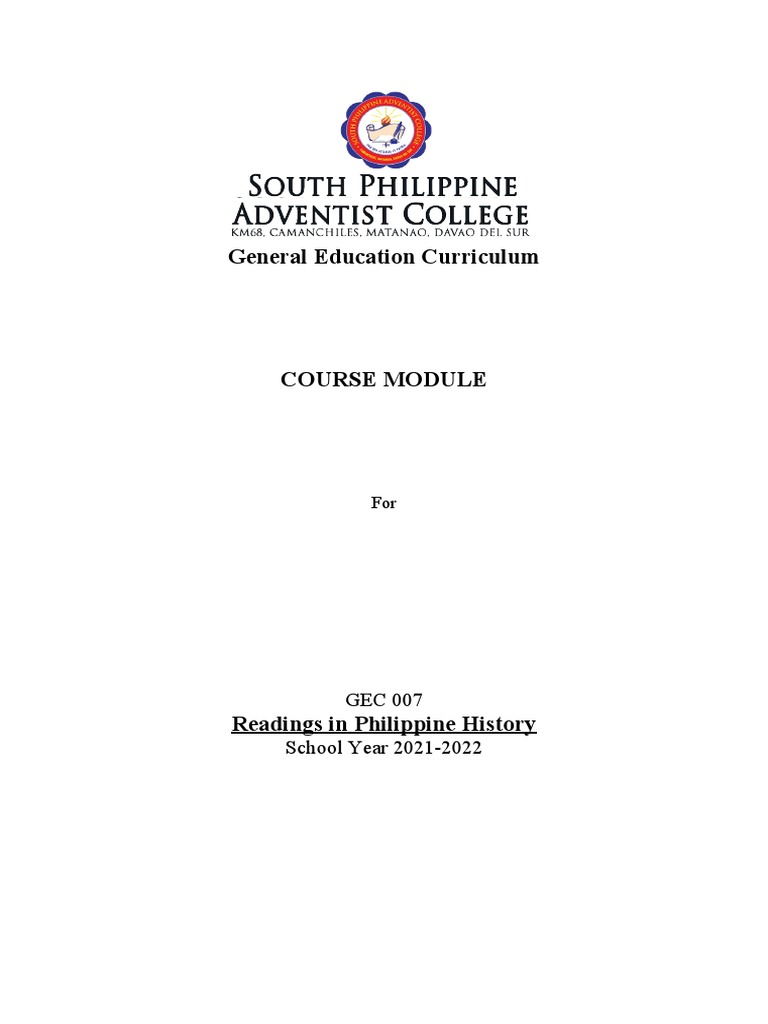 RPH MODULE VERA Week 3 | PDF | Philippines