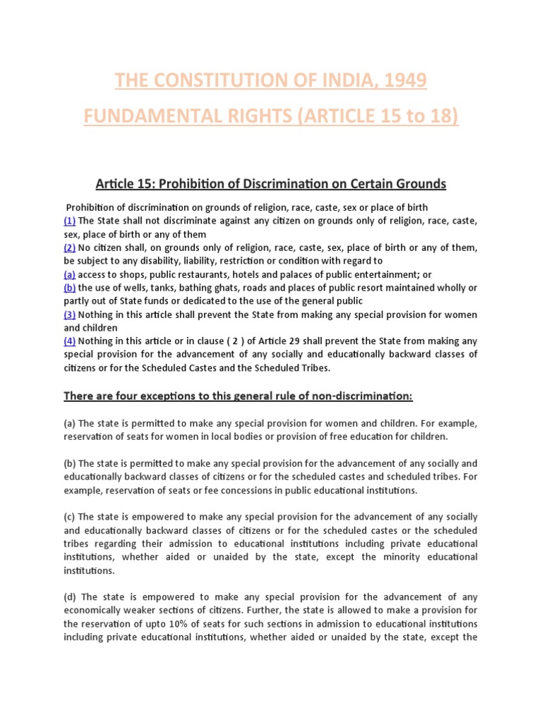Article 15: Anti-Discrimination Provisions | PDF | Human Rights | Justice