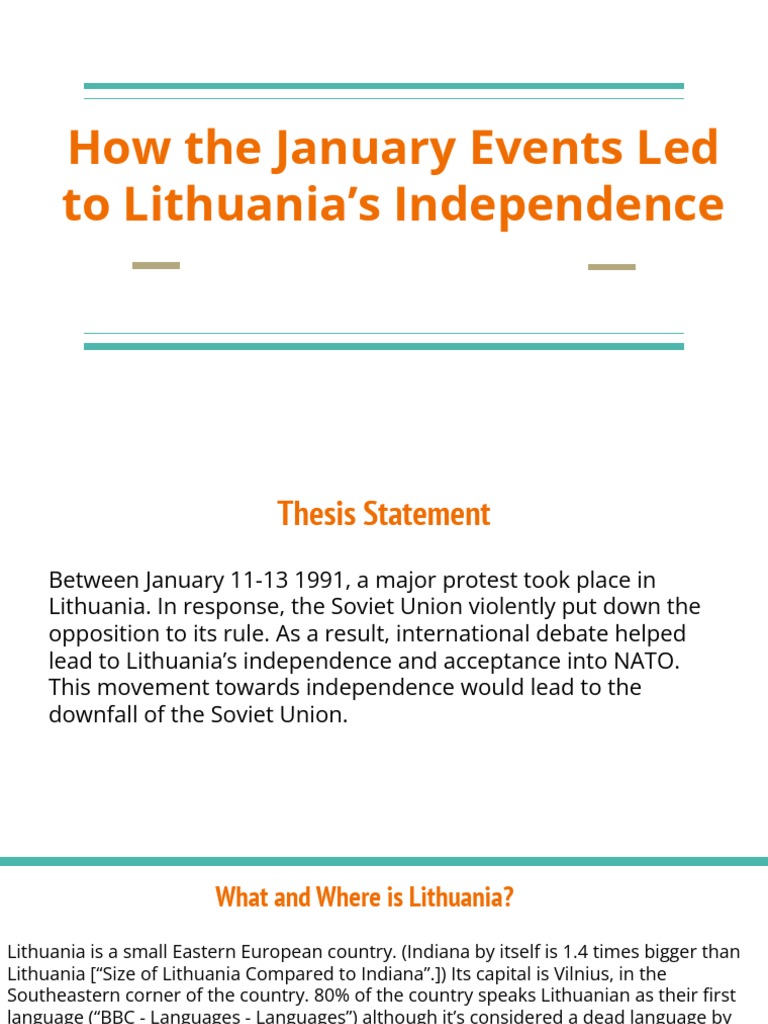 The Road to Independence: How Lithuania's January 1991 Protests Against ...