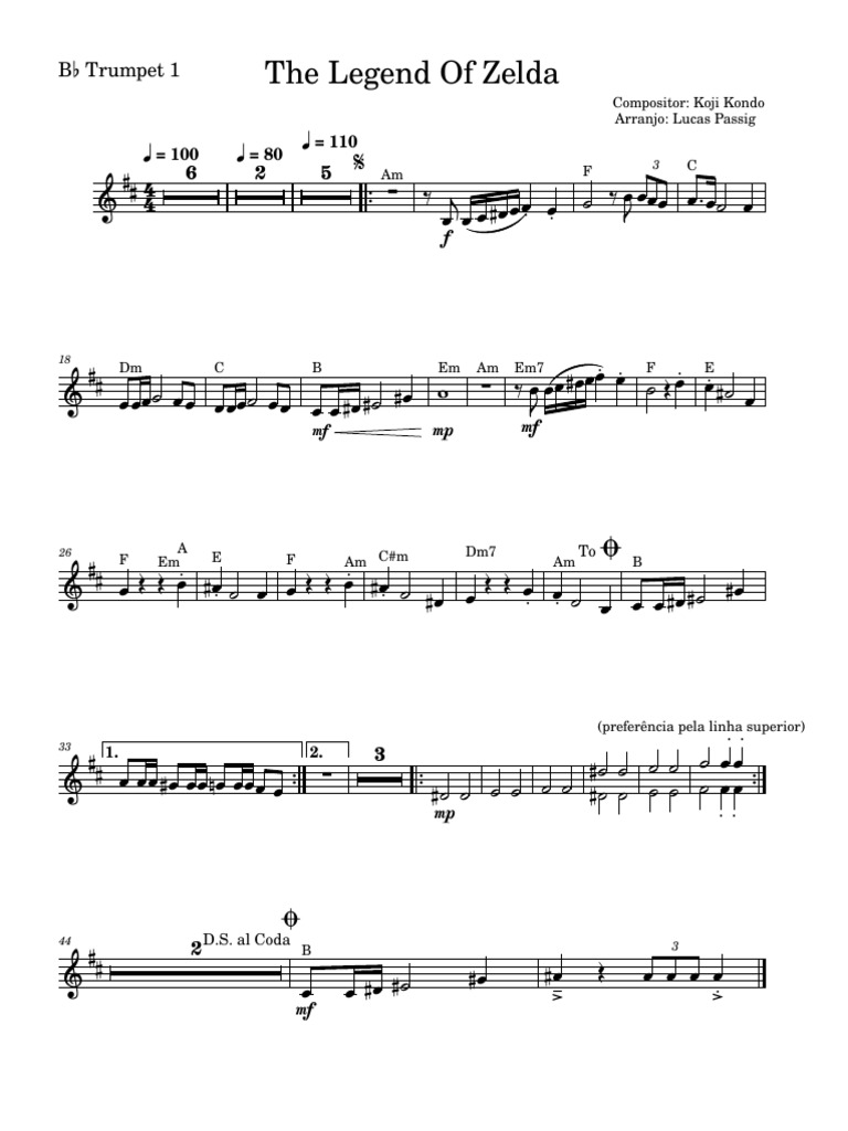 The Legend of Zelda - CORRETO-Bb Trumpet 1 Sem Erros | PDF