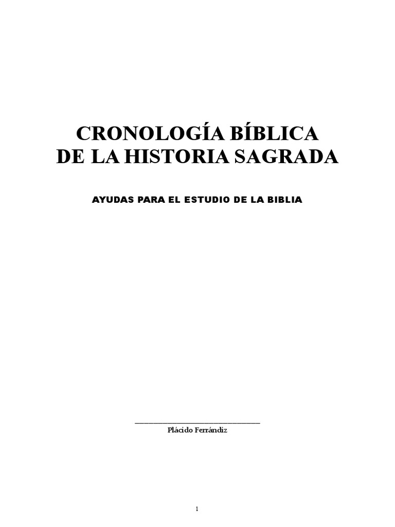 Cronología Bíblica de La Historia Sagrada | PDF | Biblia | Universo