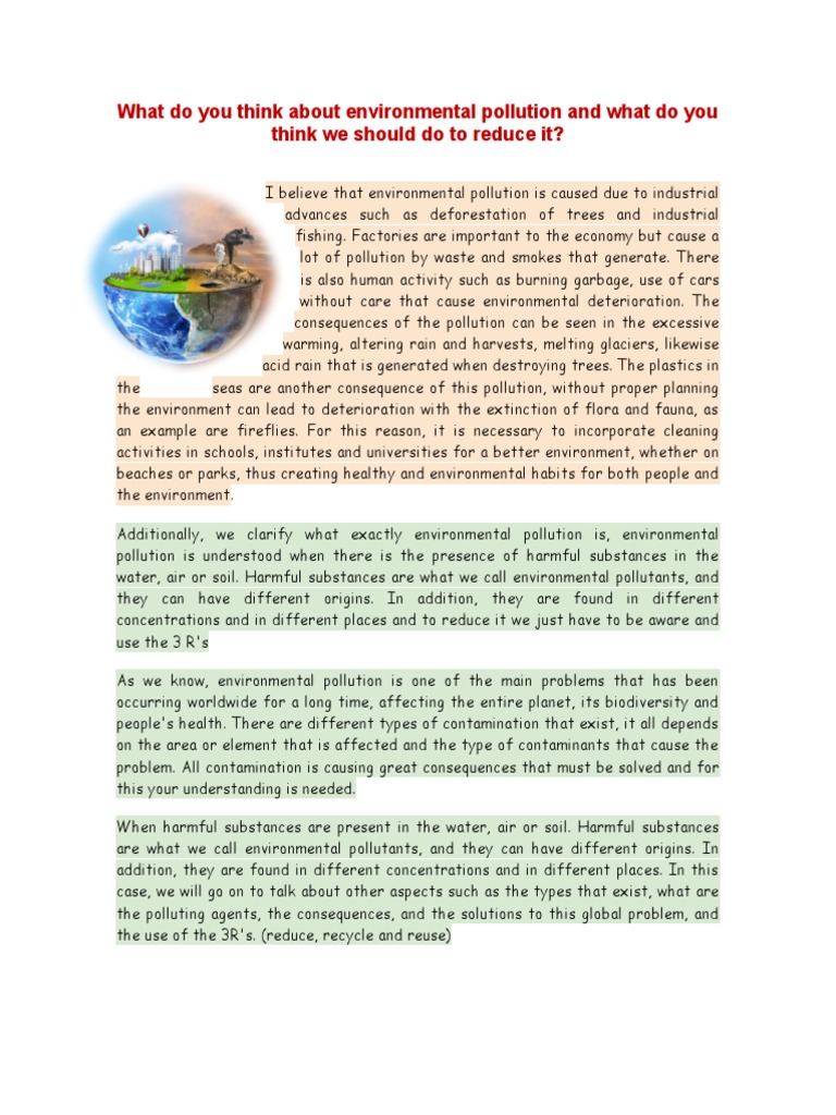 Addressing Environmental Pollution Issues | PDF | Pollution | Natural ...