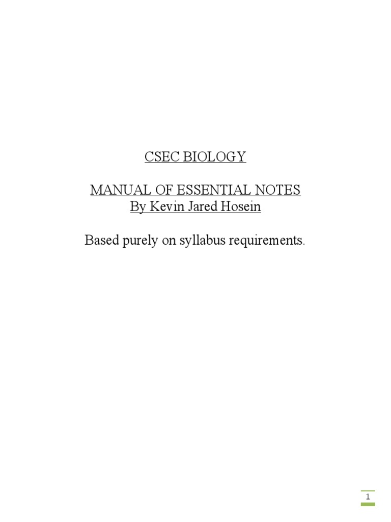 CSEC Biology Manual Essential Notes | PDF | Food Web | Leaf