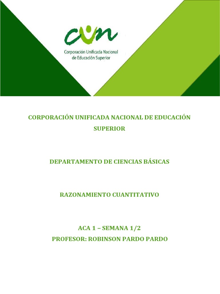 Aca 1 Razonamiento Cuantitativo | PDF