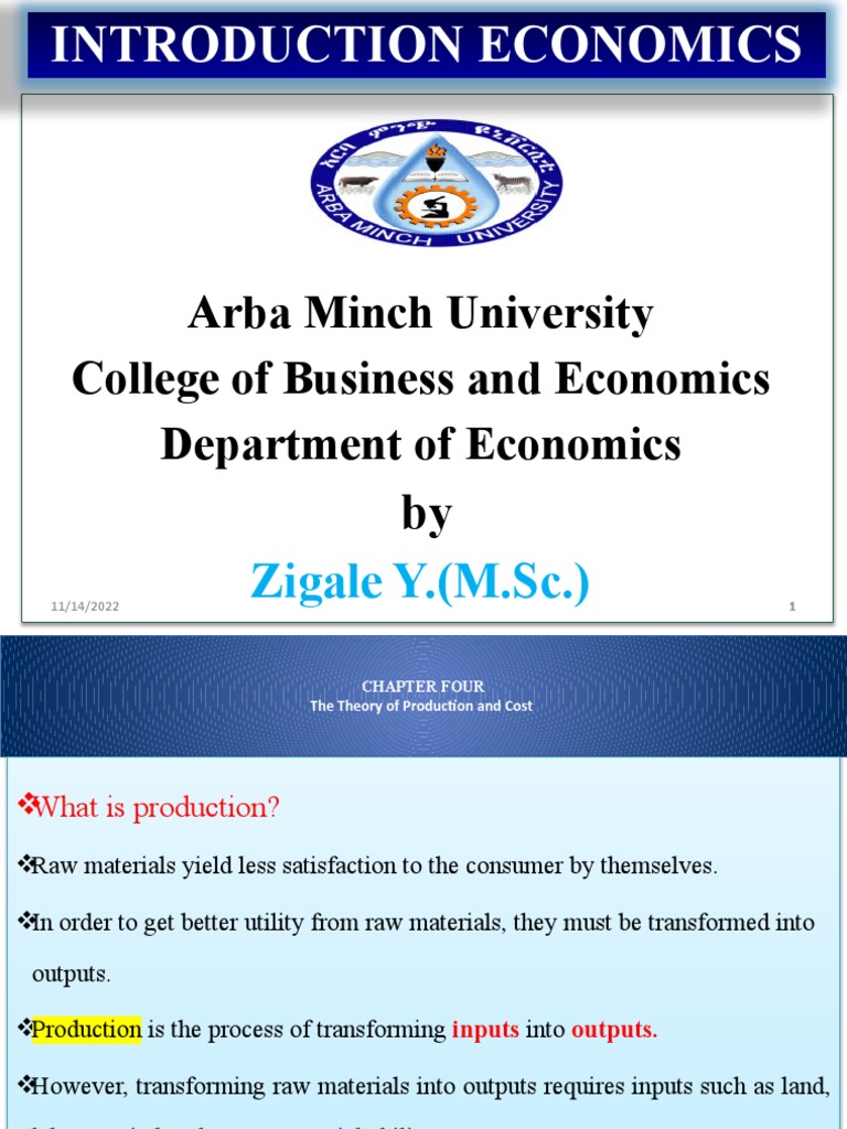 Chapter 4 Introduction Economics | PDF | Marginal Cost | Production ...